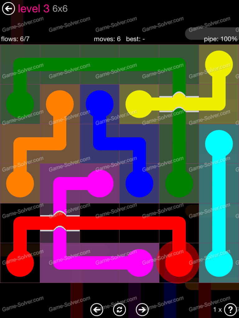 Flow Bridges Classic Pack 2 6x6 Level 3 • Game Solver