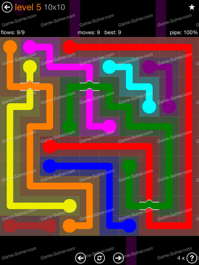 Flow Bridges Jumbo Pack 10x10 Level 5 • Game Solver