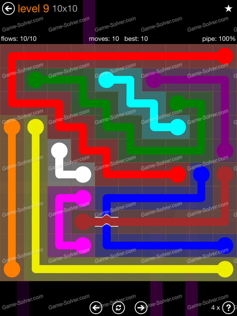 Flow Bridges Jumbo Pack 10x10 Level 9 • Game Solver