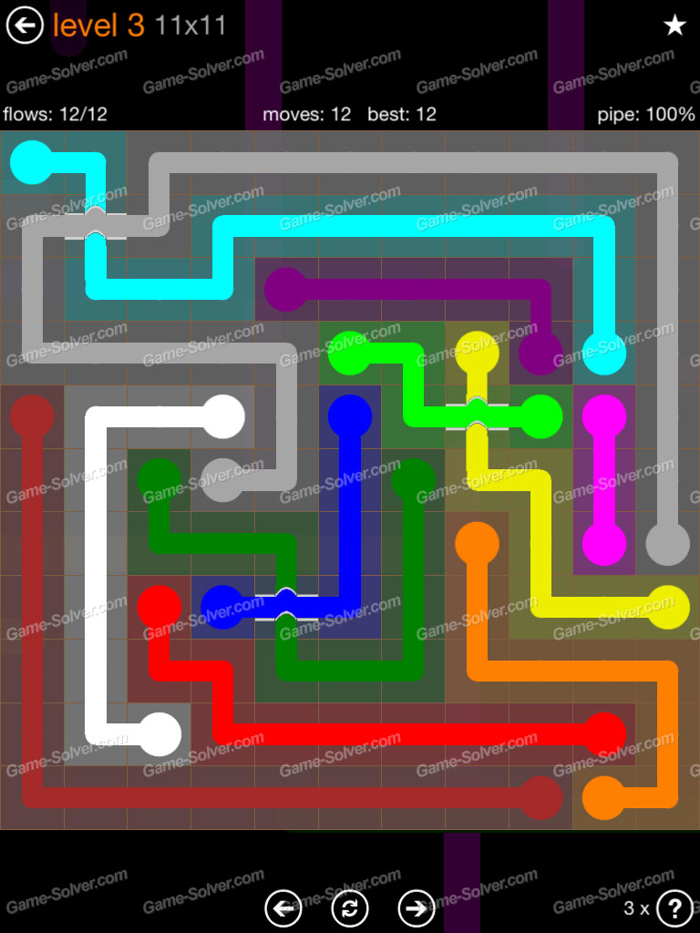 Flow Bridges Jumbo Pack 11x11 Level 3 • Game Solver