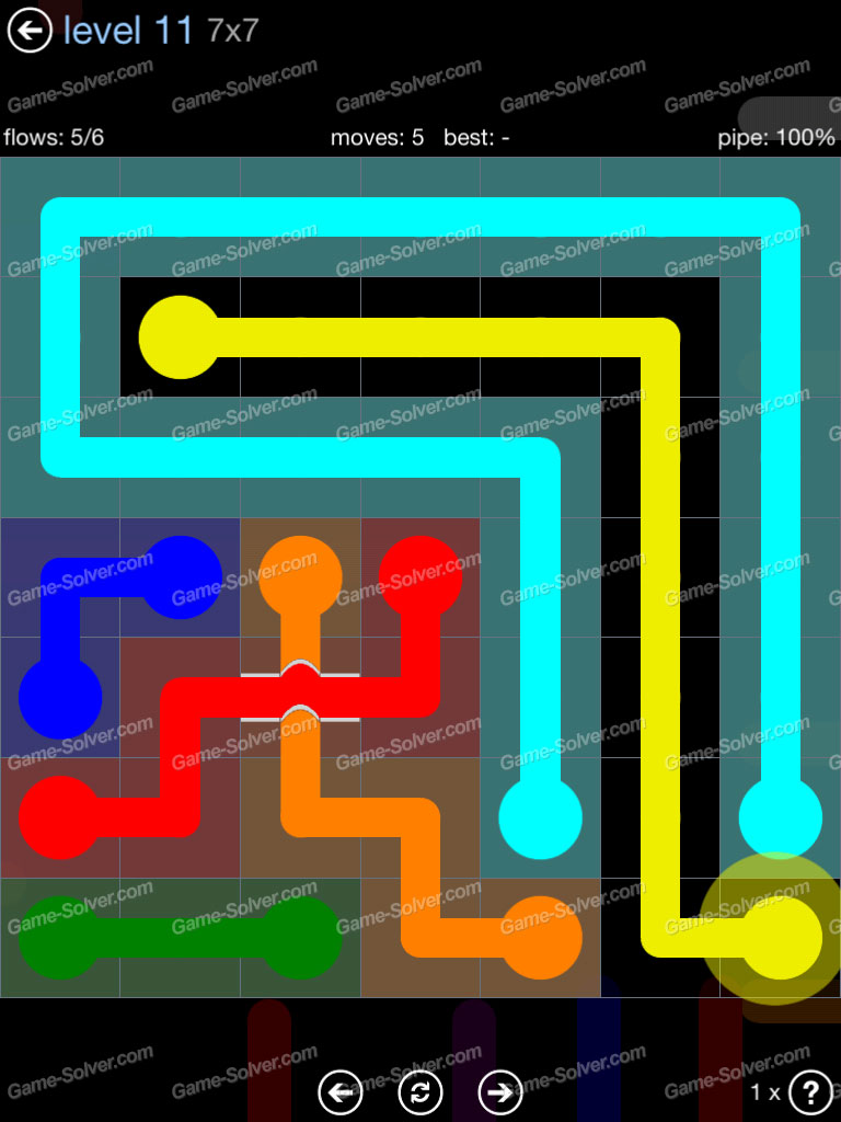 Flow Bridges Rainbow Pack Level 11 • Game Solver