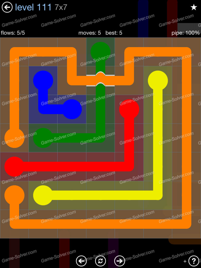 Flow Bridges Rainbow Pack Level 111 • Game Solver
