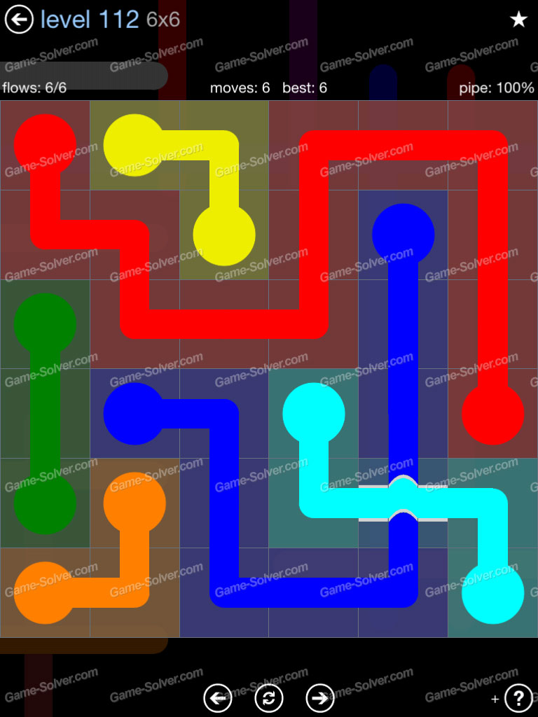 Flow Bridges Rainbow Pack Level 112 • Game Solver