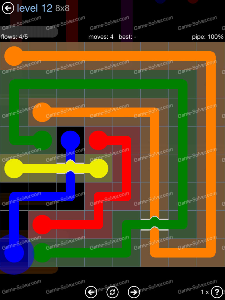Flow Bridges Rainbow Pack Level 12 • Game Solver
