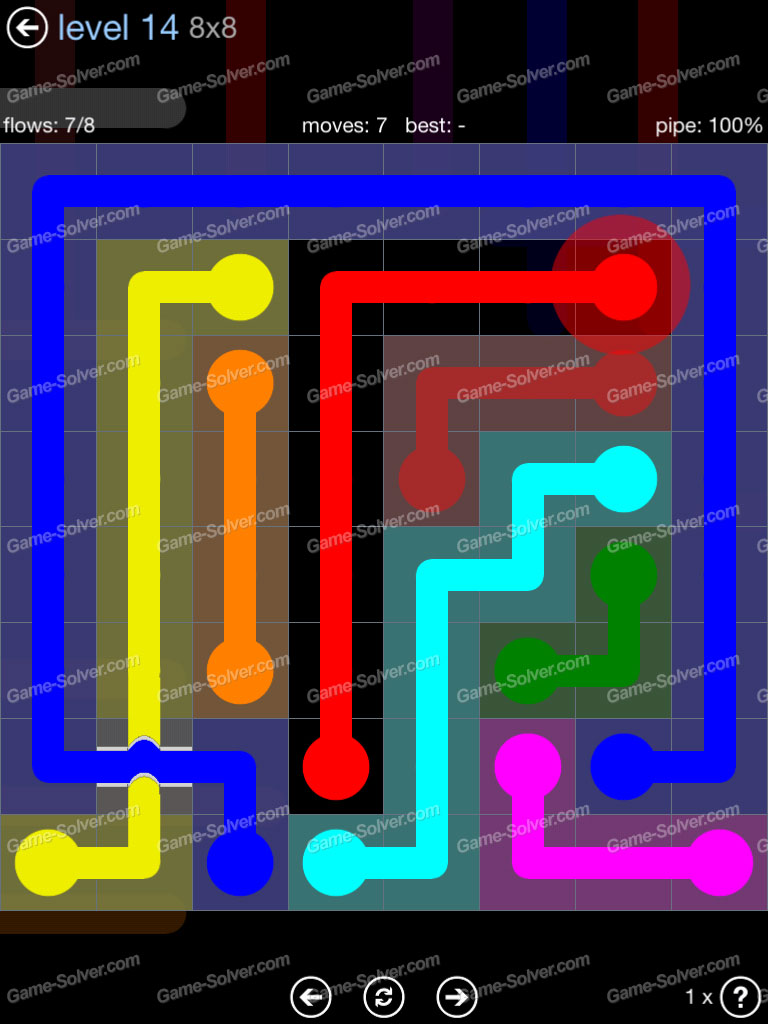 Flow Bridges Rainbow Pack Level 14 • Game Solver