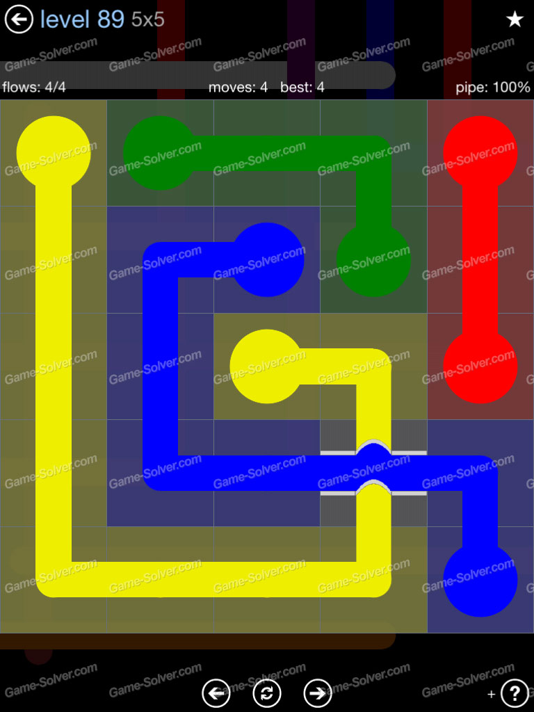 Flow Bridges Rainbow Pack Level 89 • Game Solver