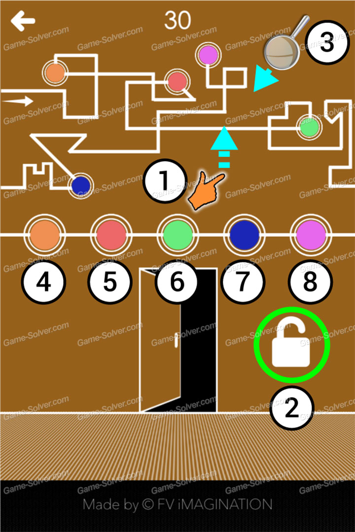 Rooms Level 30 • Game Solver