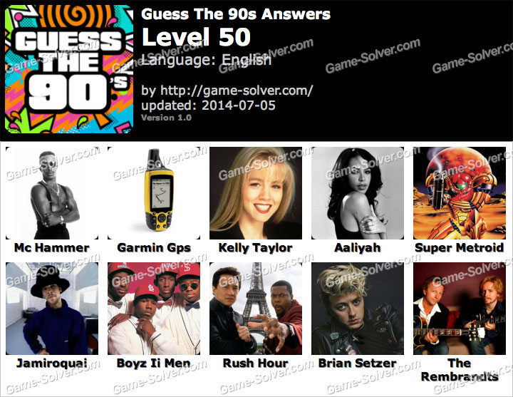 Guess The 90s Level 50 • Game Solver
