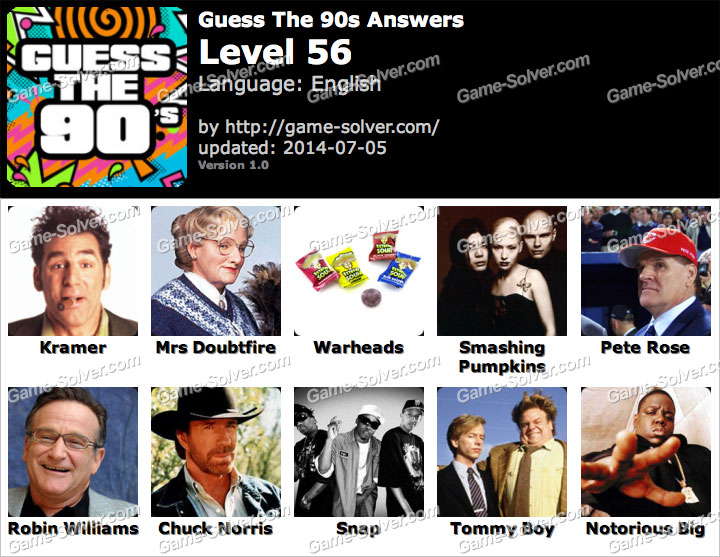 Guess The 90s Level 56 • Game Solver