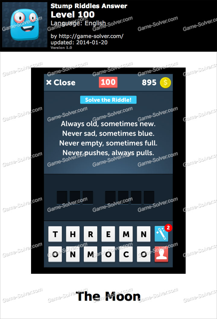Stump Riddles Level 100 • Game Solver