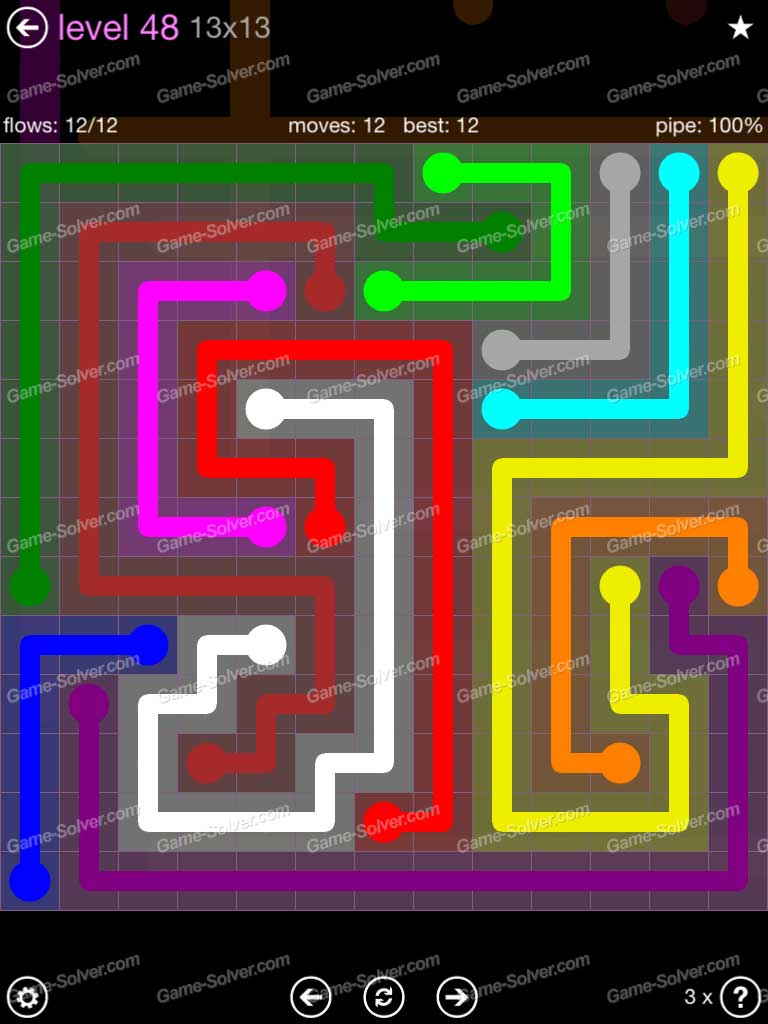 Flow 13x13 Mania Level 48 • Game Solver