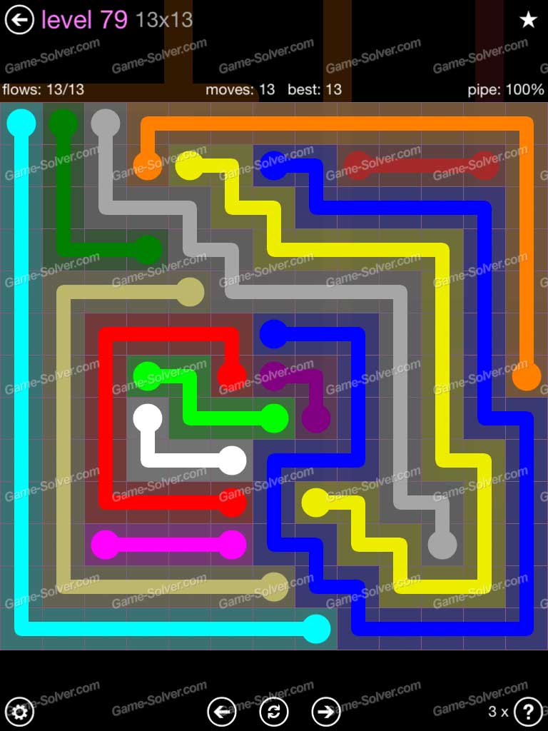 Flow 13x13 Mania Level 79 • Game Solver
