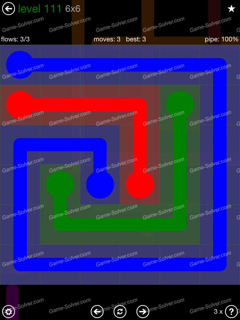Flow 6x6 Mania Level 111 • Game Solver