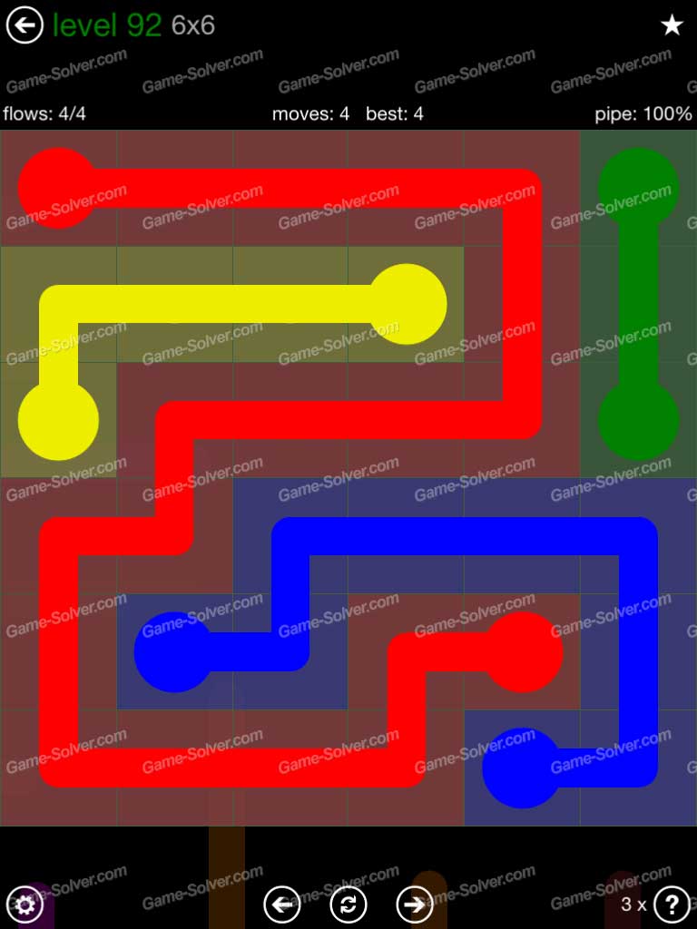 Flow 6x6 Mania Level 92 • Game Solver