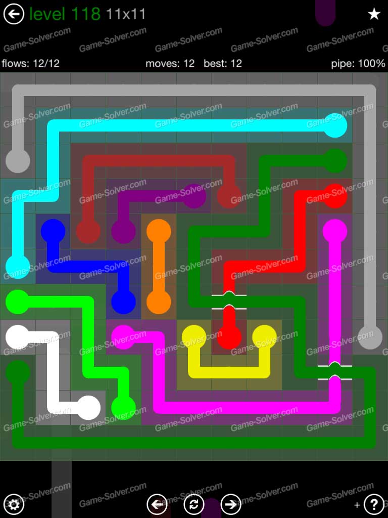 Flow Bridges 11x11 Mania Level 118 • Game Solver