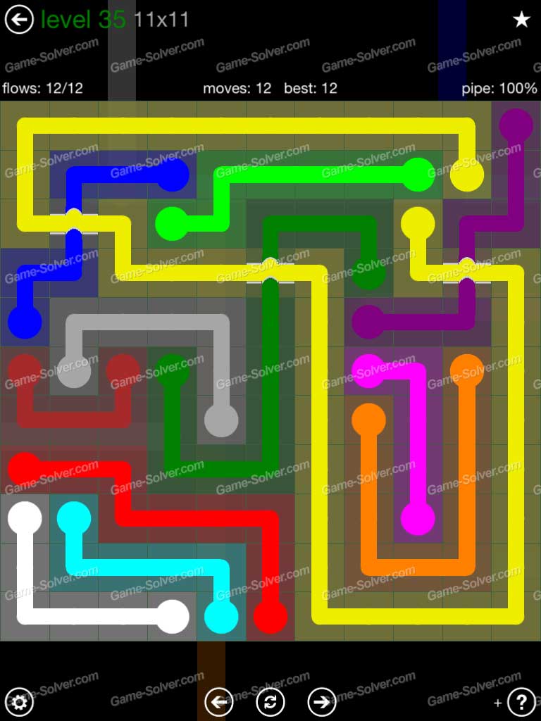 Flow Bridges 11x11 Mania Level 35 • Game Solver