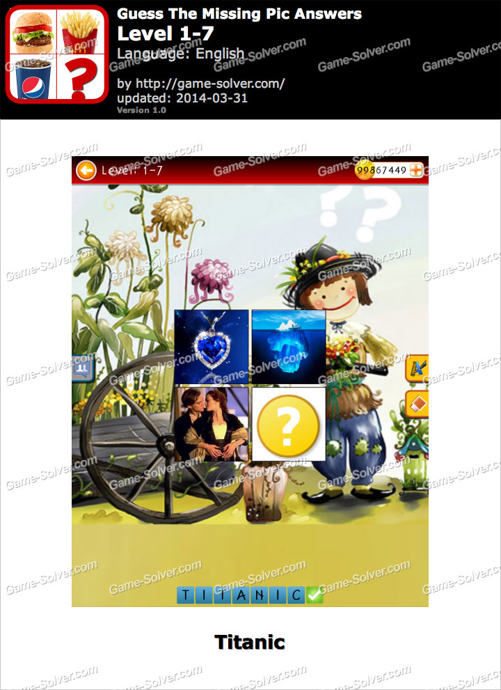 Guess The Missing Pic Level 1-7 • Game Solver