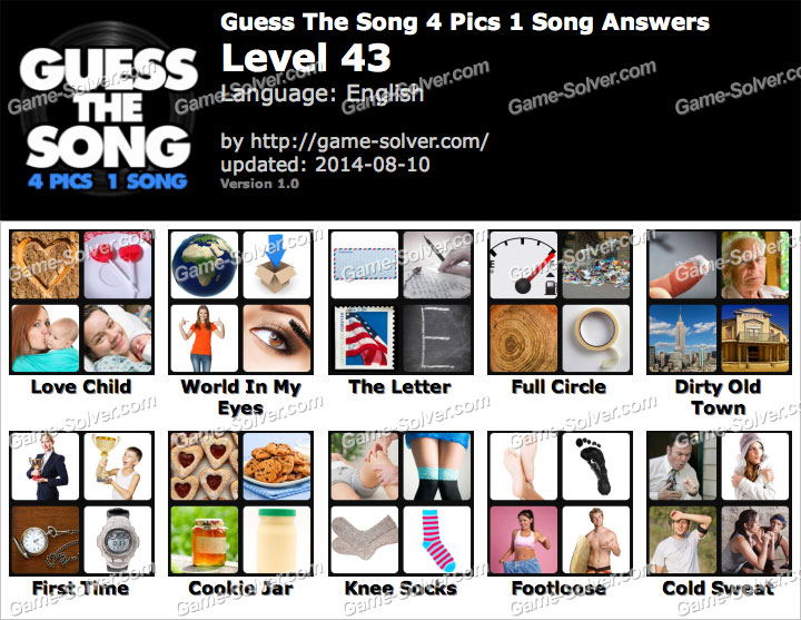 Guess The Song 4 Pics 1 Song Level 43 • Game Solver