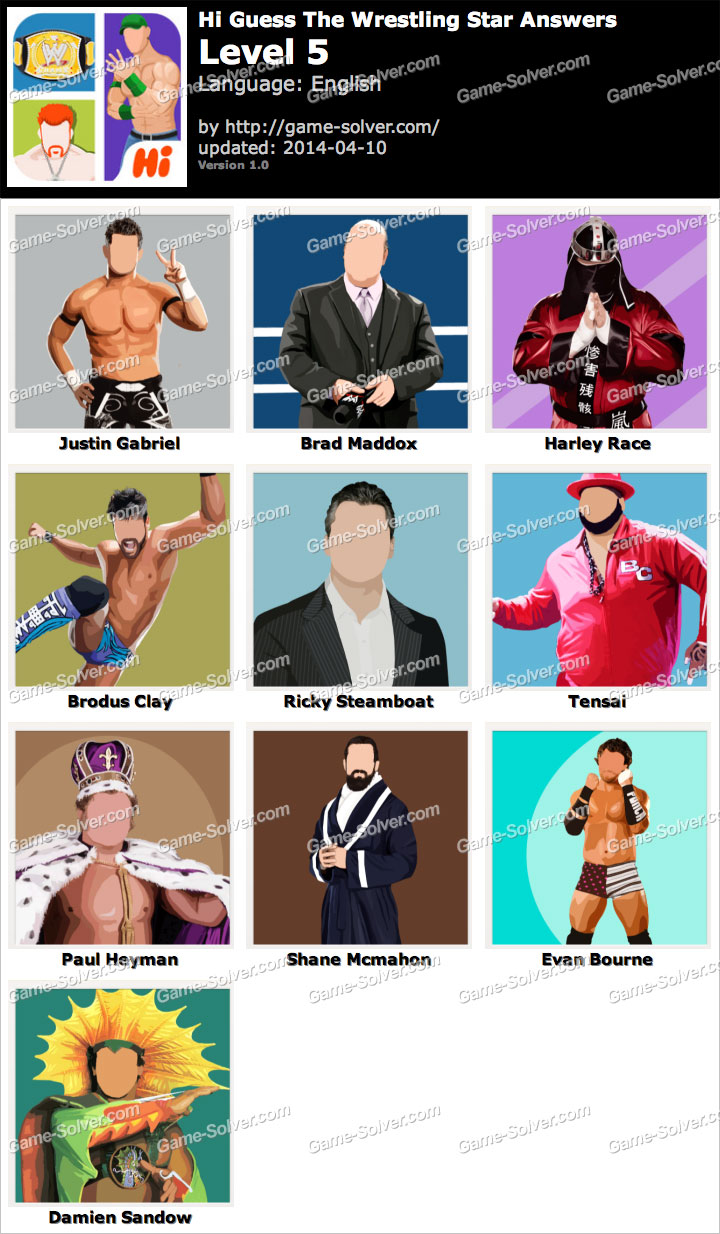 Hi Guess The Wrestling Star Level 5 • Game Solver