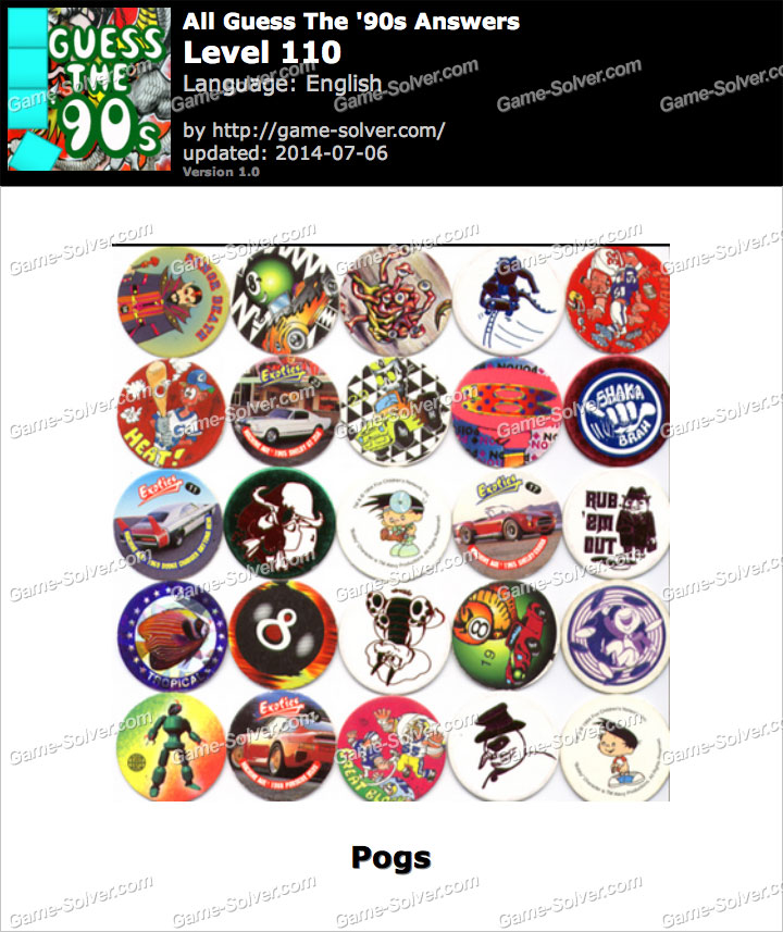 All Guess The 90s Level 110 • Game Solver