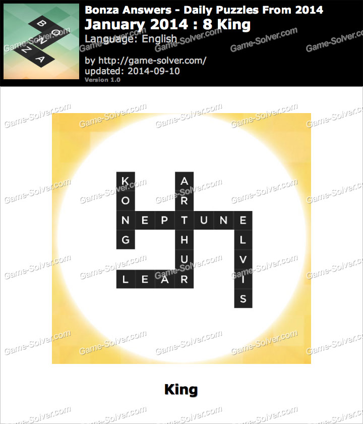 Bonza Answers January 2014 8 King Game Solver bonza-answers-january-2014-8-king-game-solver