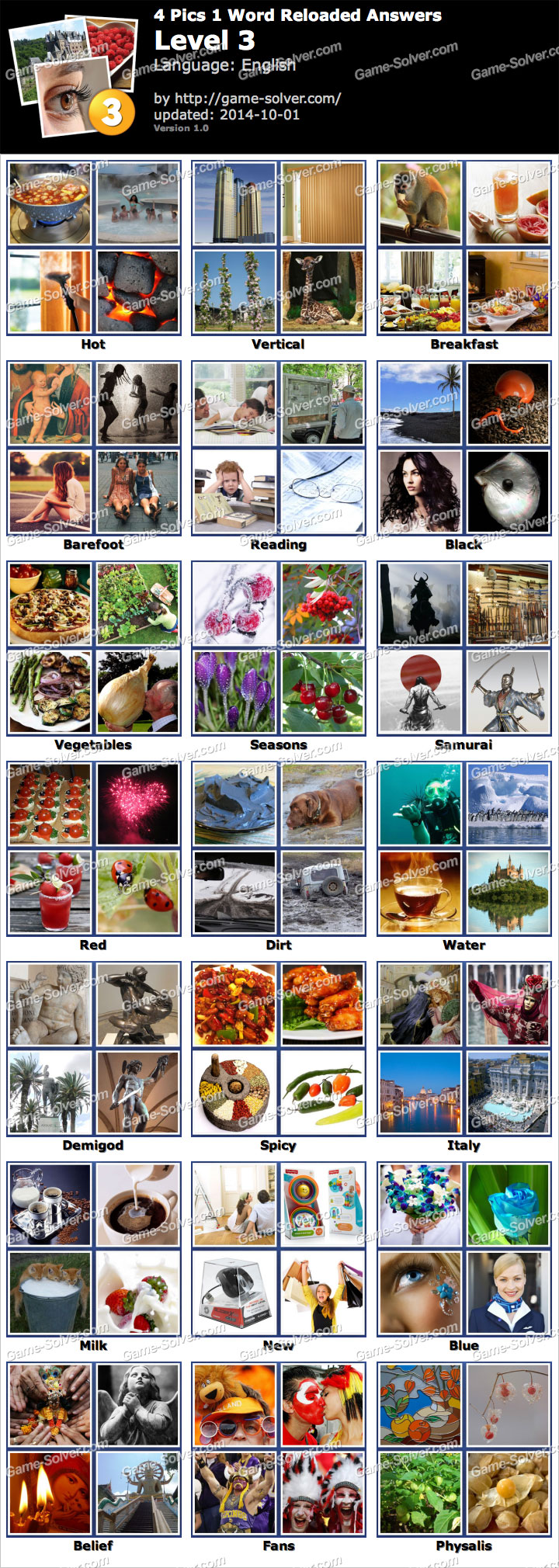 4 Pics 1 Word Reloaded Level 3 • Game Solver