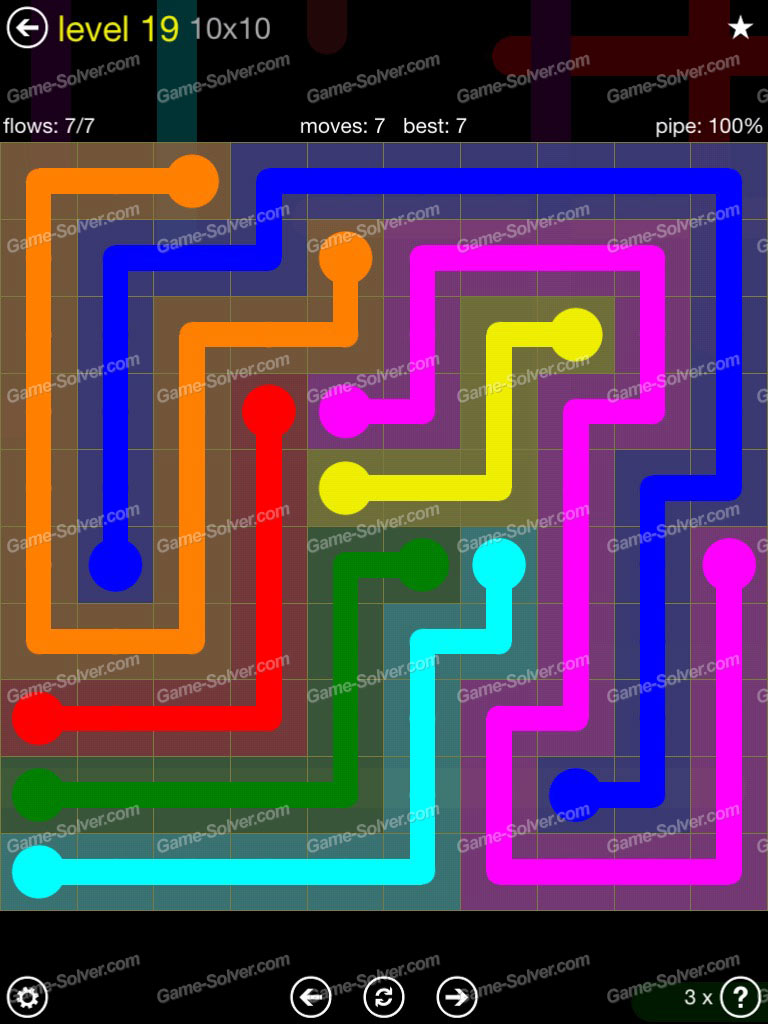 Flow Extreme Pack 2 10x10 Level 19 • Game Solver