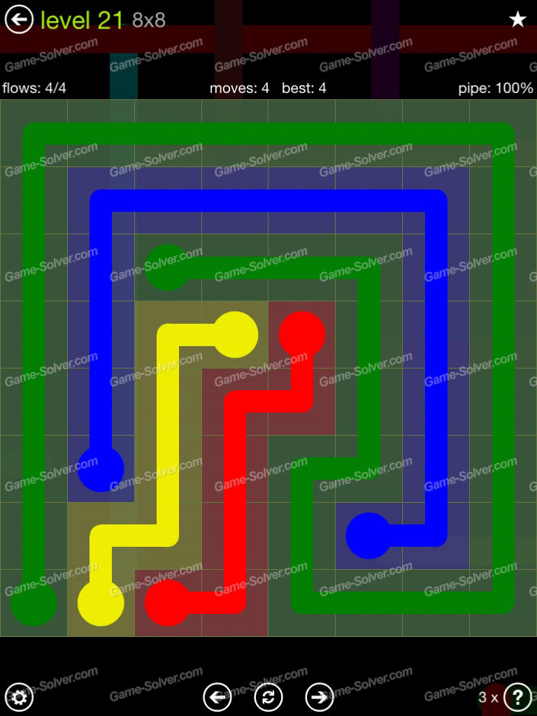 Flow Extreme Pack 8x8 Level 21 • Game Solver