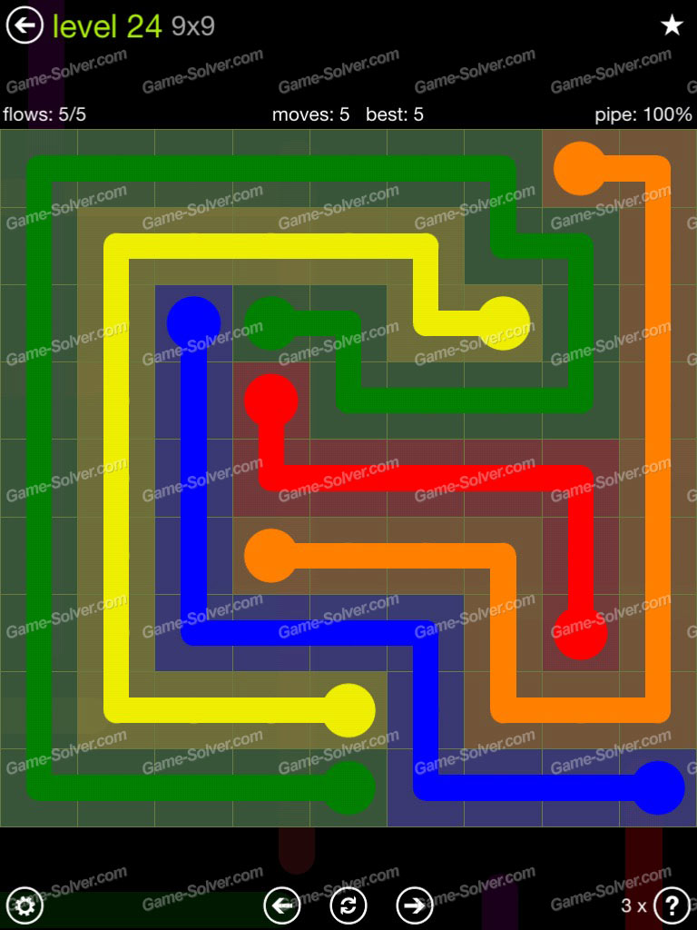 Flow Extreme Pack 9x9 Level 24 • Game Solver