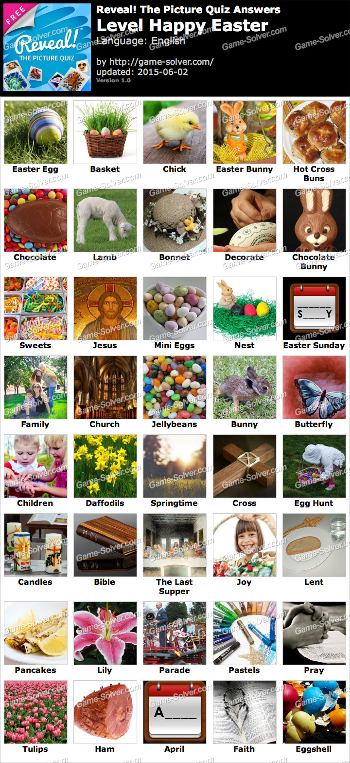 Reveal Happy Easter Answers • Game Solver