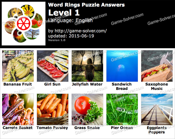 Word Rings Puzzle 1 • Game Solver