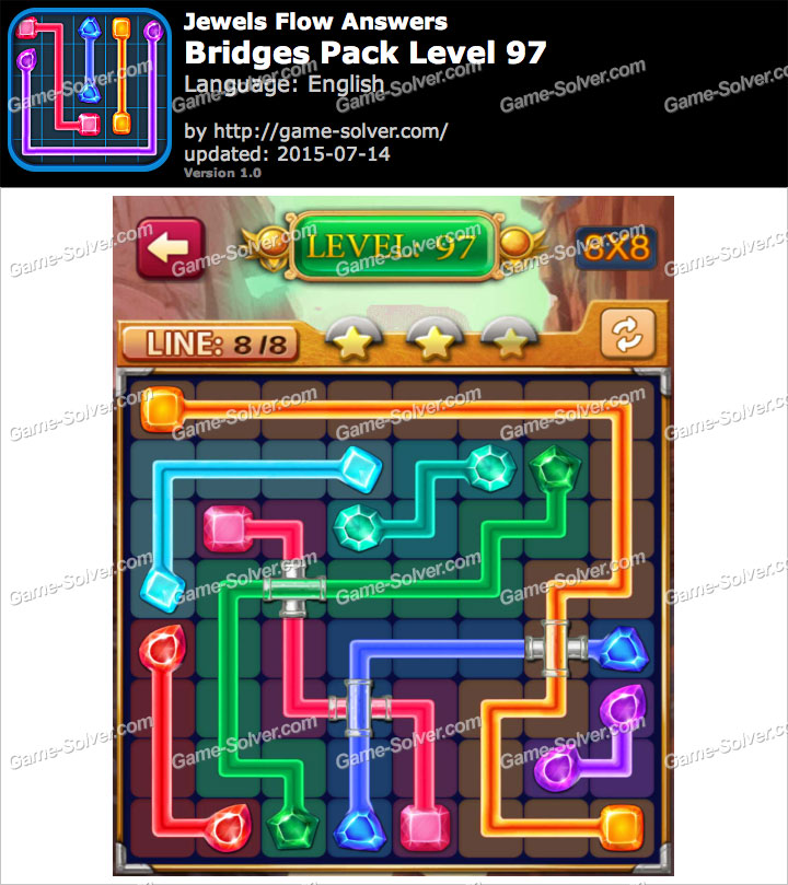 Jewels Flow Bridges Pack Level 97 • Game Solver