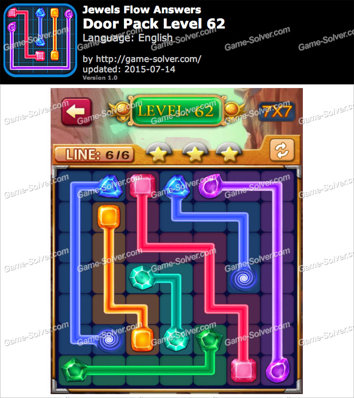 Jewels Flow Door Pack Level 62 • Game Solver