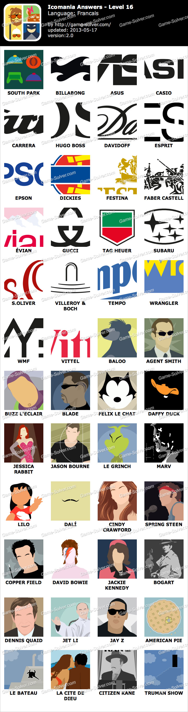 ICOMANIA ASTUCE SOLUCE NIVEAU 16 FRANÇAIS • Game Solver