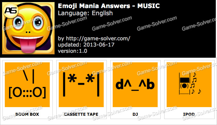 Emoji Mania Music Answers • Game Solver
