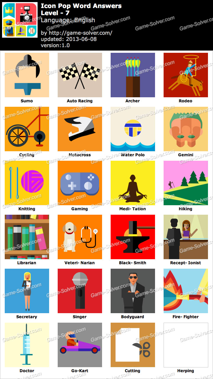 Icon Pop Word Level 7 • Game Solver