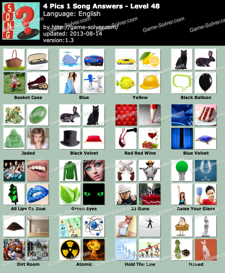 4 Pics 1 Song Level 48 • Game Solver