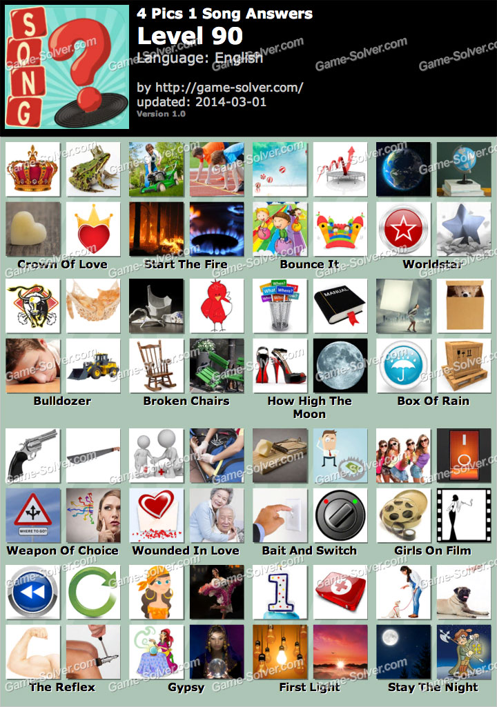 4 Pics 1 Song Level 90 • Game Solver