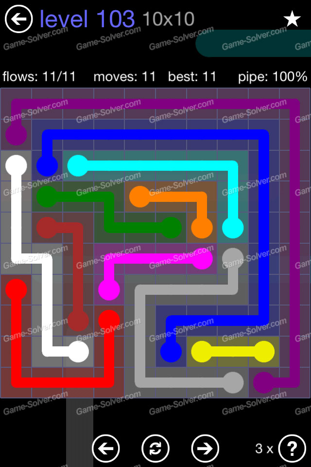 Flow 10x10 Mania Level 103 • Game Solver