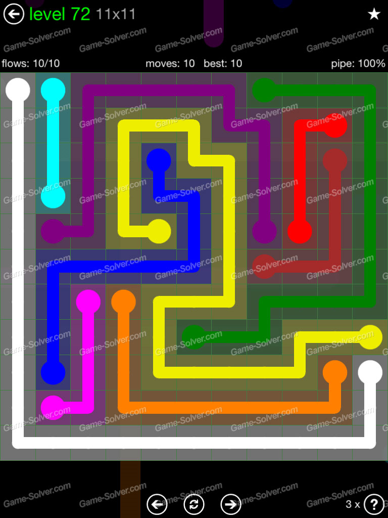 Flow 11x11 Mania Level 73 • Game Solver