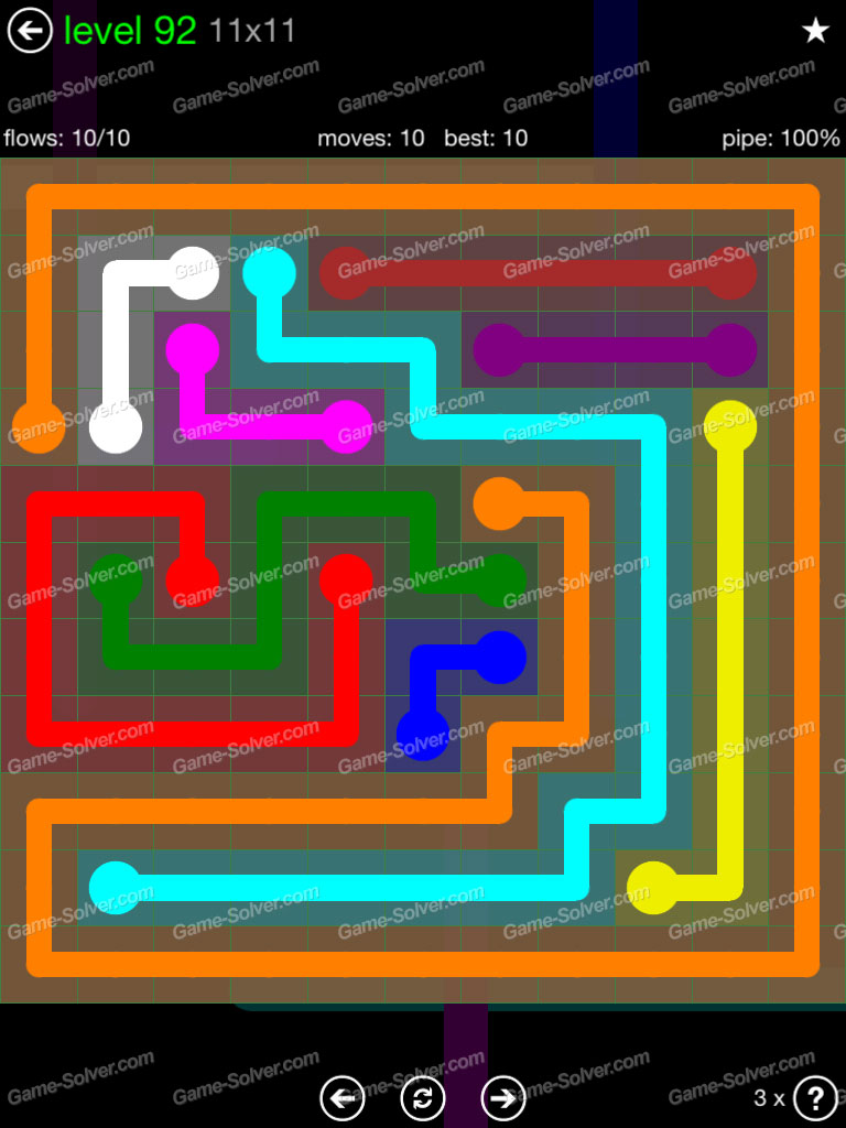 Flow 11x11 Mania Level 93 • Game Solver