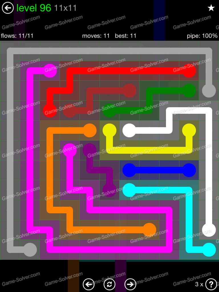Flow 11x11 Mania Level 97 • Game Solver