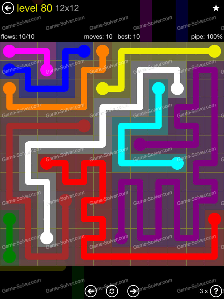 Flow 12x12 Mania Level 80 • Game Solver