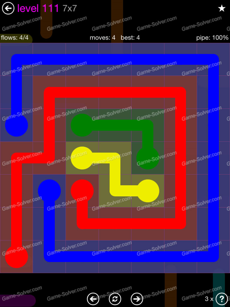 Flow 7x7 Mania Level 111 • Game Solver
