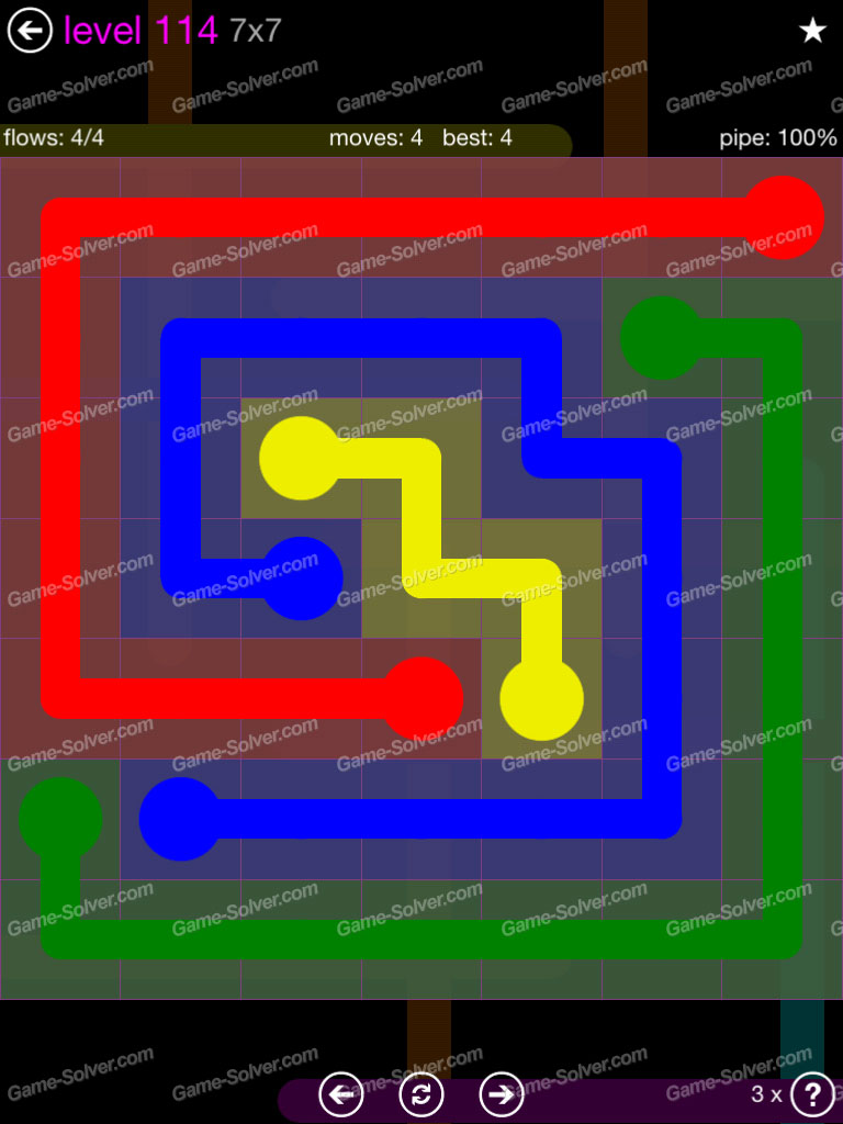 Flow 7x7 Mania Level 114 • Game Solver