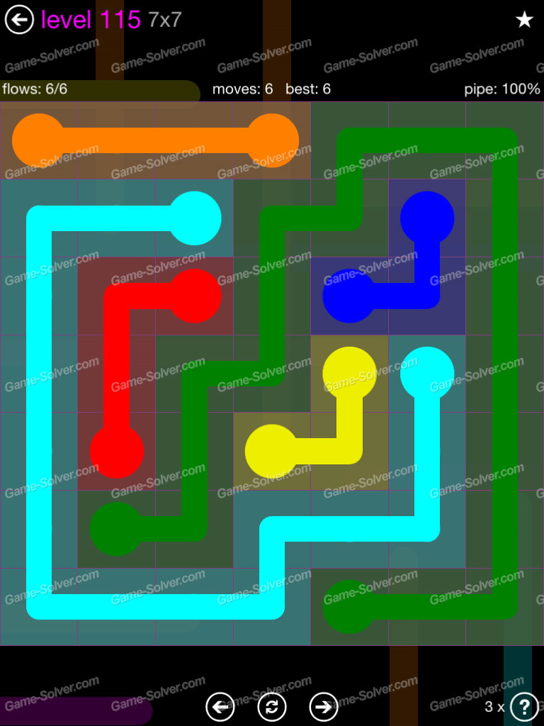 Flow 7x7 Mania Level 115 • Game Solver