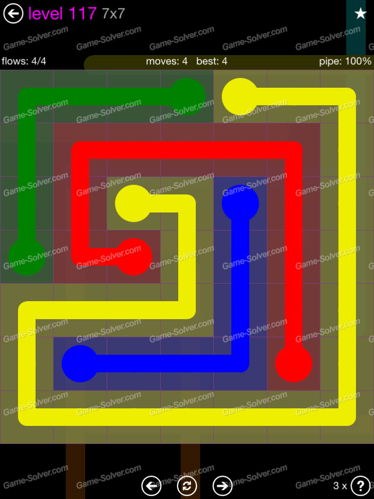 Flow 7x7 Mania Level 117 • Game Solver