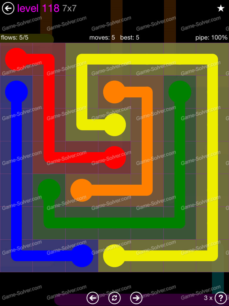 Flow 7x7 Mania Level 118 • Game Solver