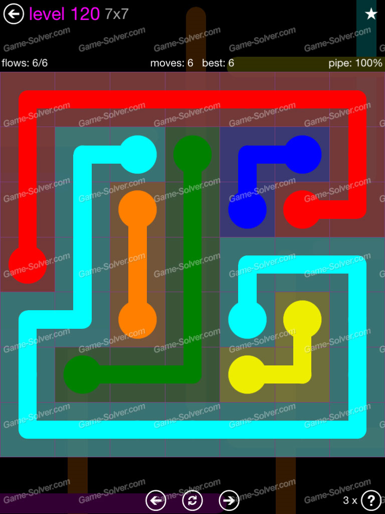 Flow 7x7 Mania Level 120 • Game Solver