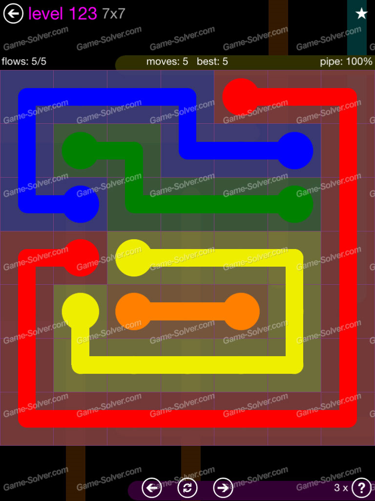 Flow 7x7 Mania Level 123 • Game Solver